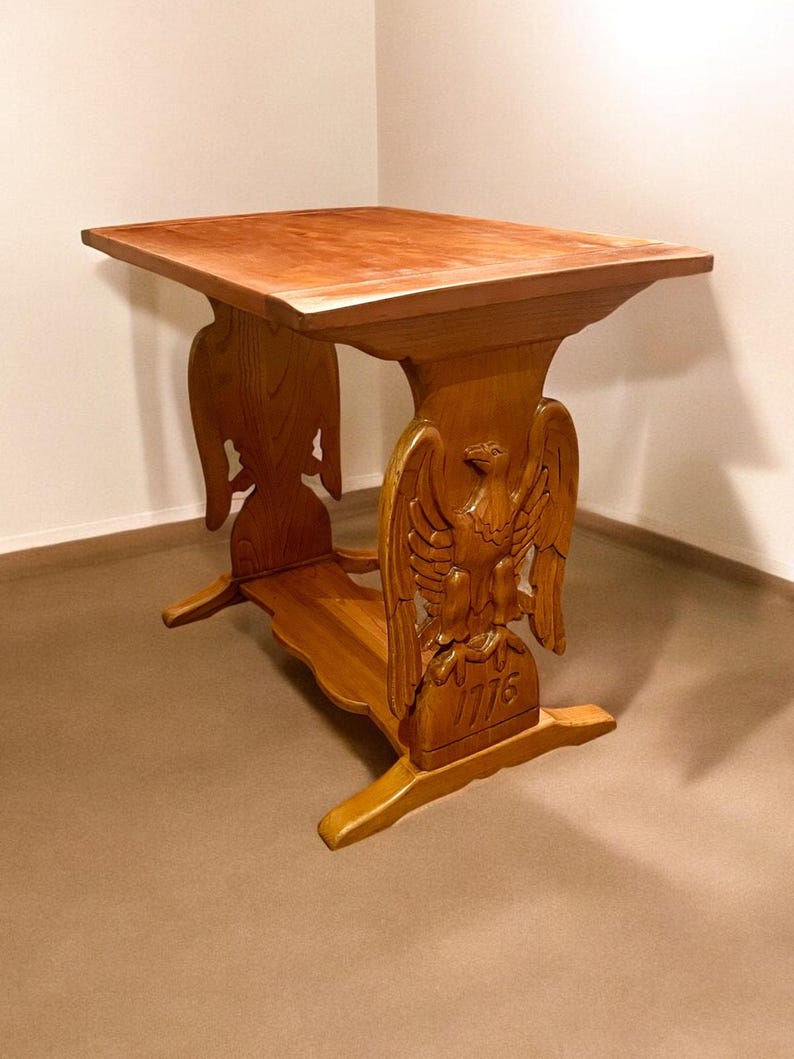Carved Eagle Side Table-1776 Bicentennial-cherry Wood-america ...