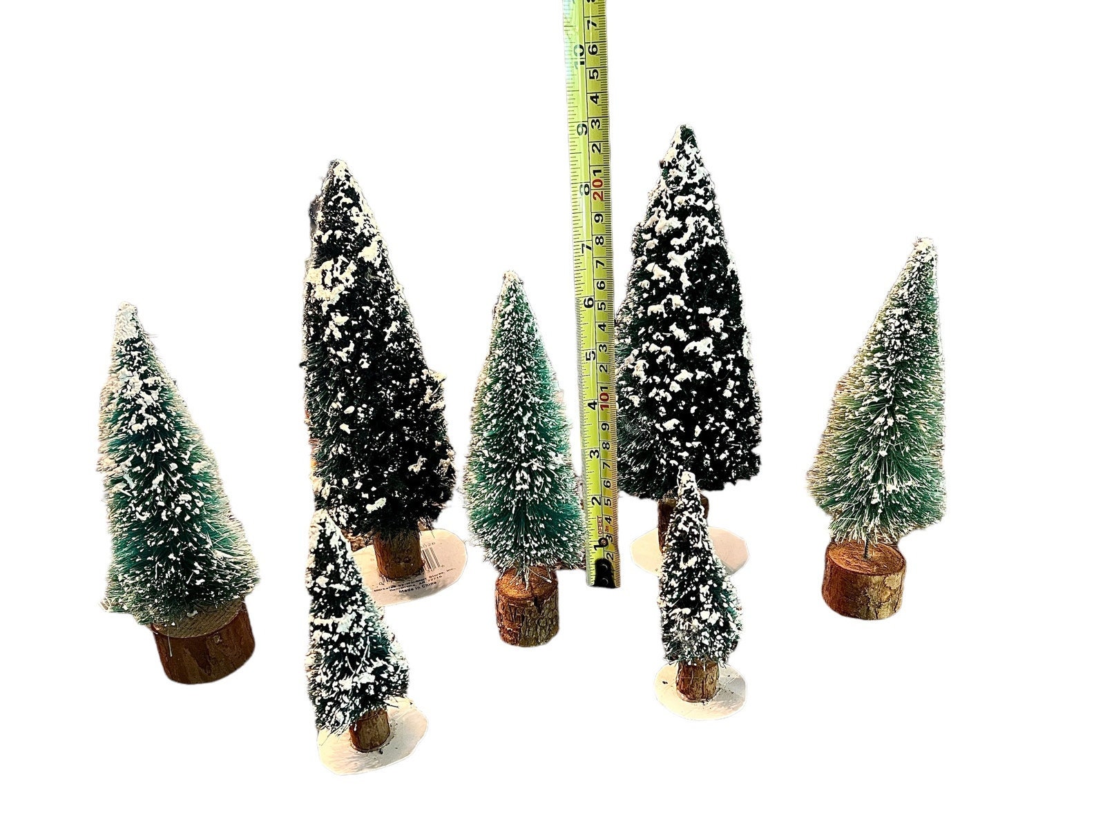 Miniature Snow Covered Trees for Christmas Village-lot of 7 Vintage ...