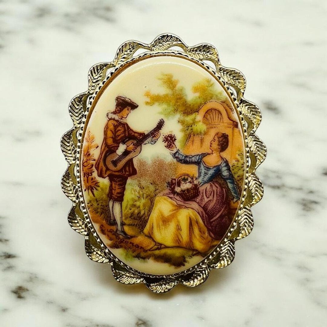 Vintage French Rococo Brooch-fragonard Courting Couple-gerry's ...