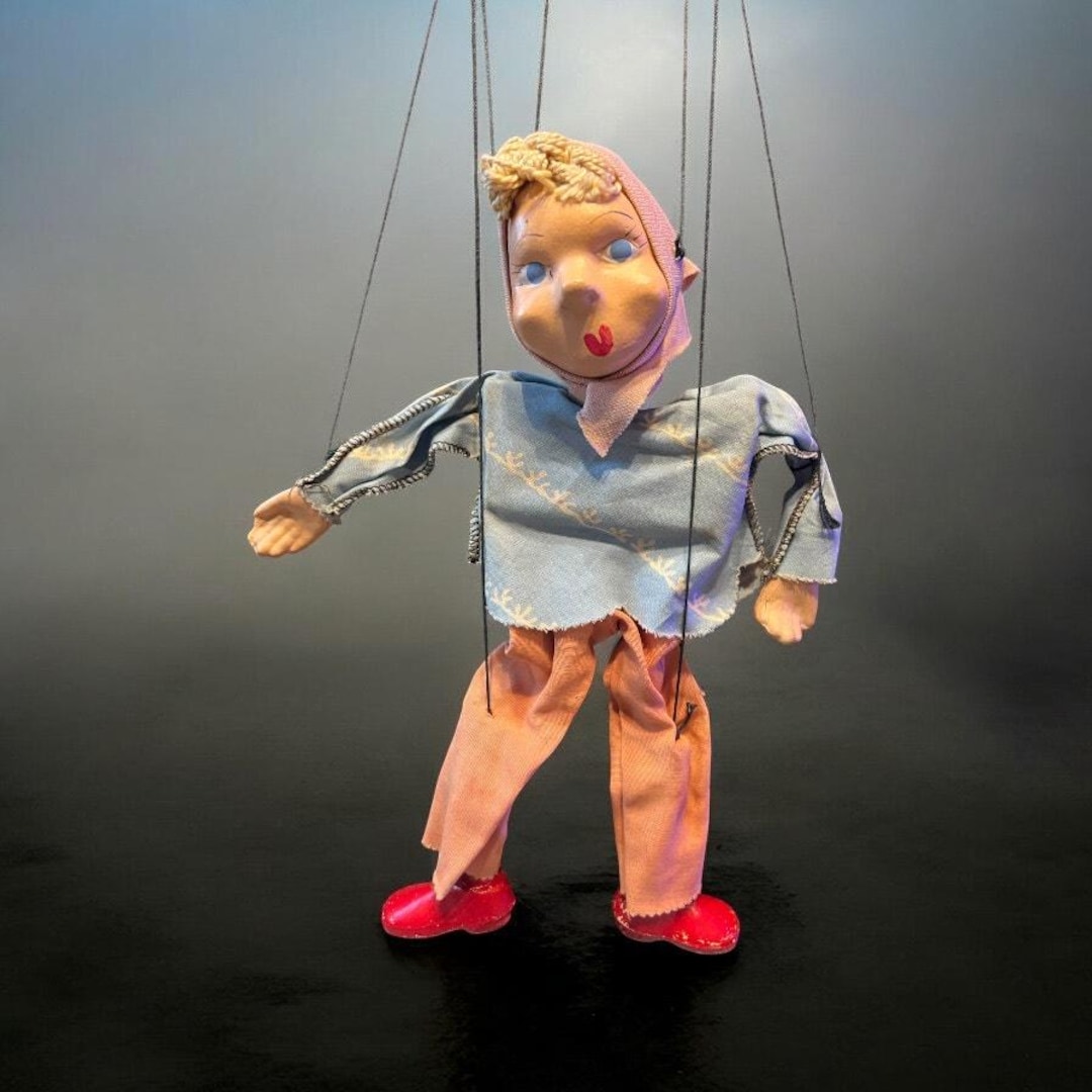 Vintage Folk Art Puppet-marionette-paper Mache-german Style Peasant ...