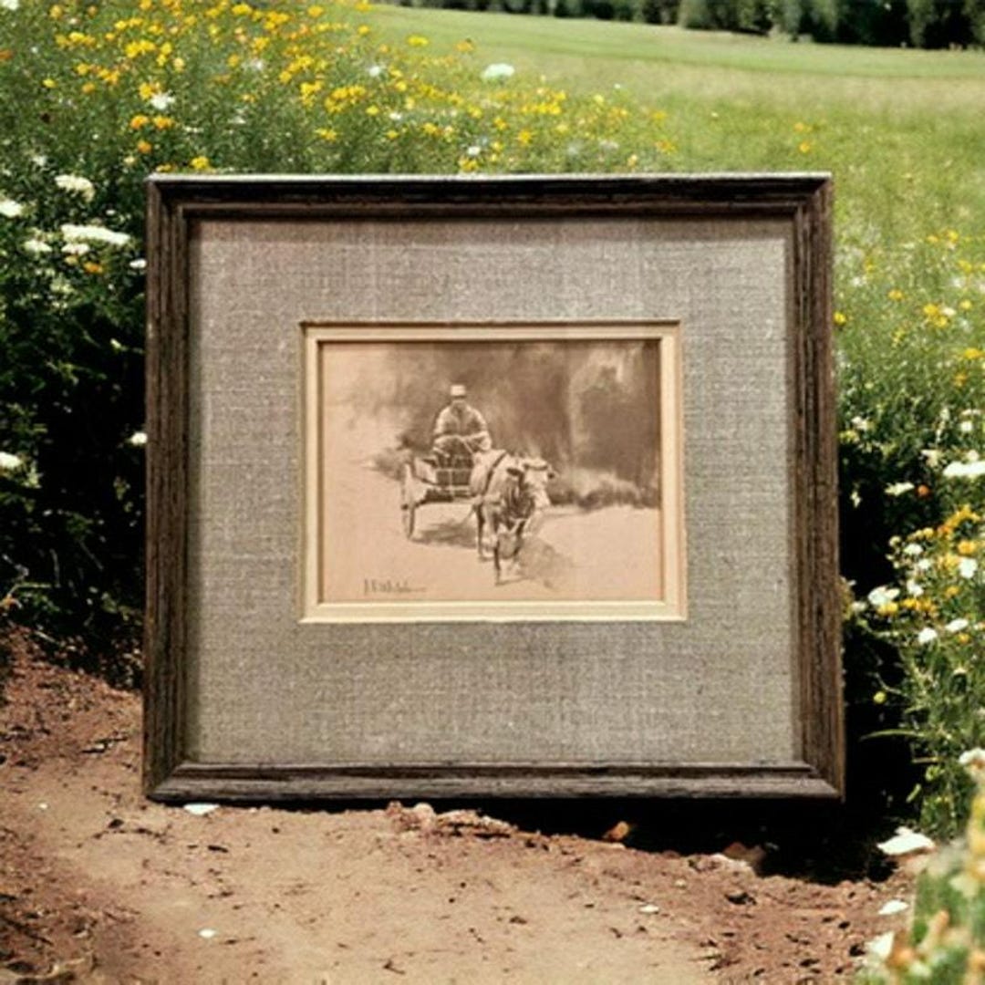 Farmhouse Art-oxcart of Daufuskie Print-nancy R. Rhett-primitive/rustic ...