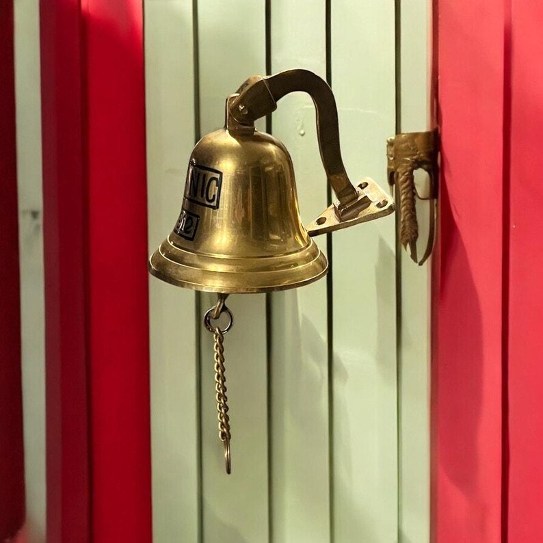Brass Ship Bell-titanic Replica-nautical Decor-beach-historic-wall ...