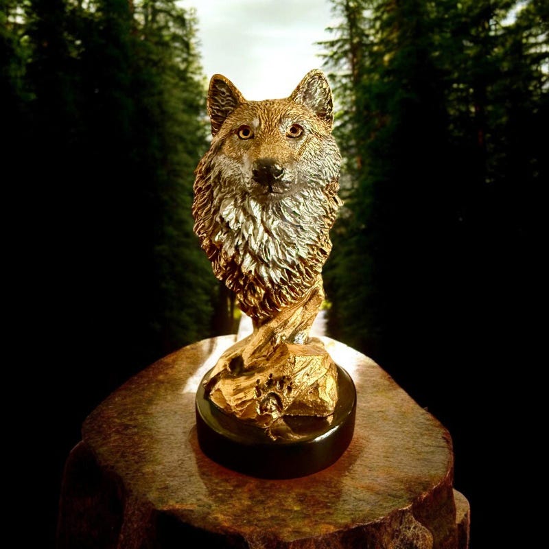 Wolf Sculpture - Etsy