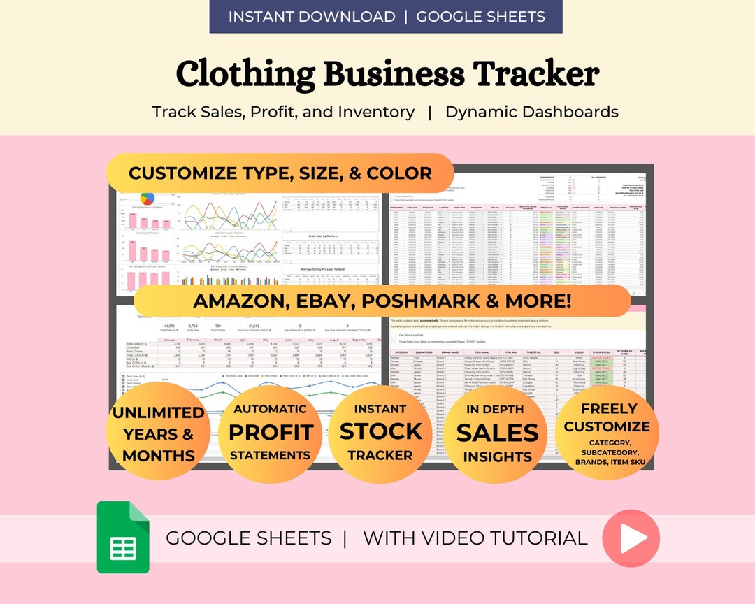 Clothing Business Inventory Tracker, Apparel Inventory Reseller ...