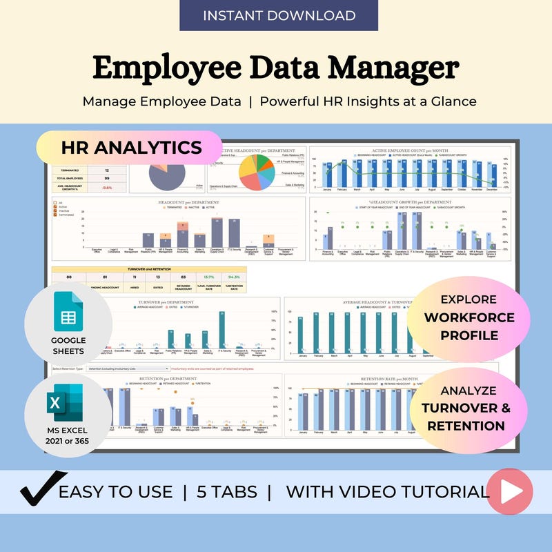 Employee Data Sheets - Etsy UK