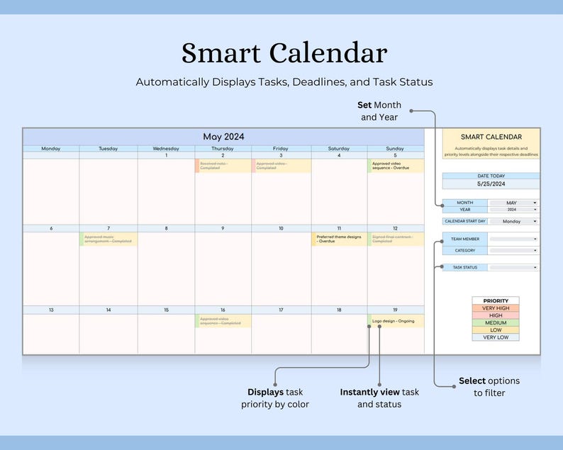 To Do List Tracker, Task Tracker Spreadsheet Template, Productivity ...