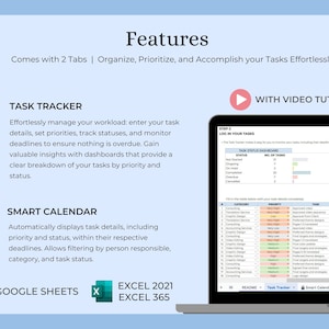 To Do List Tracker, Task Tracker Spreadsheet Template, Productivity ...