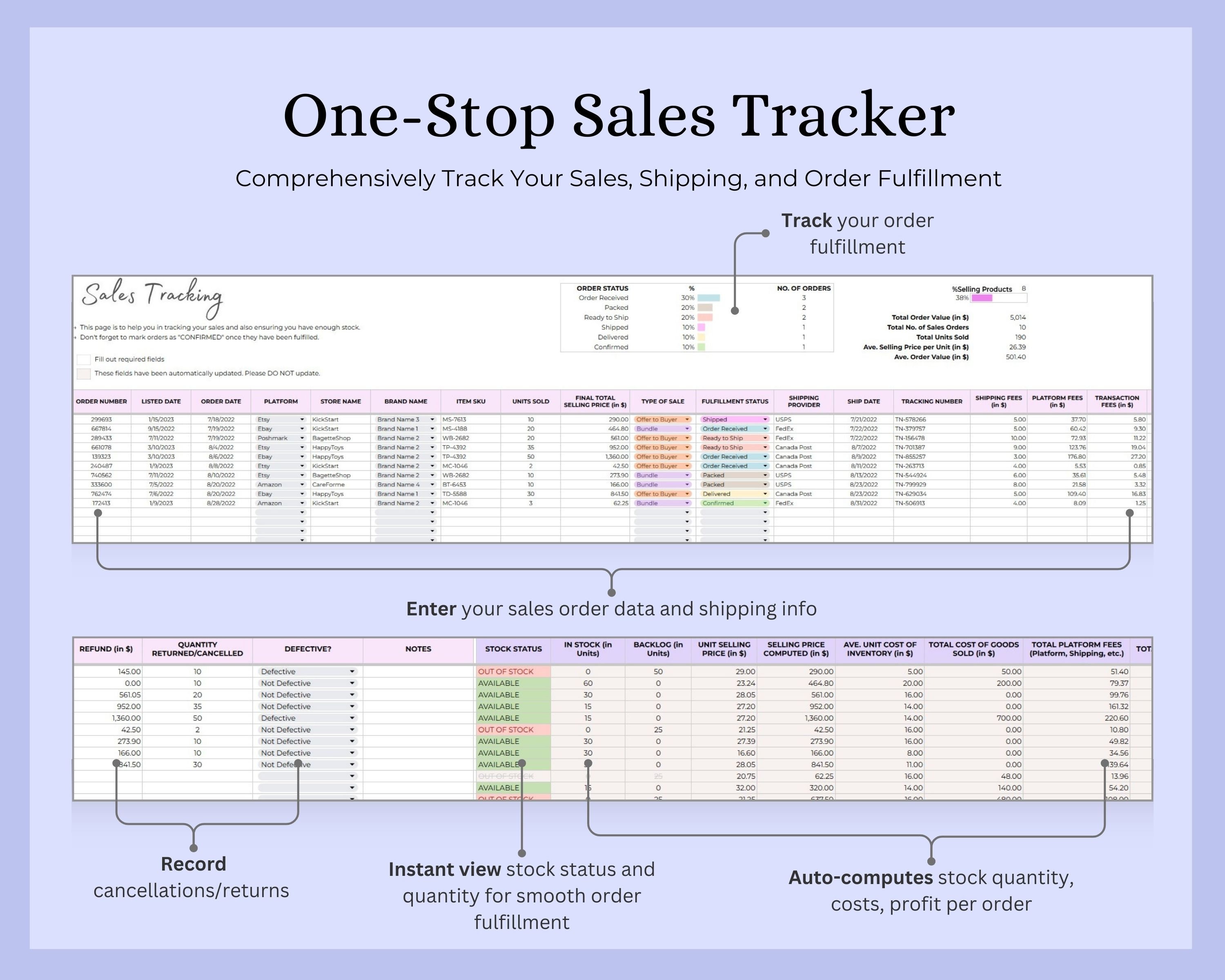 Small Business Reseller Spreadsheet, Automated Monthly Inventory ...