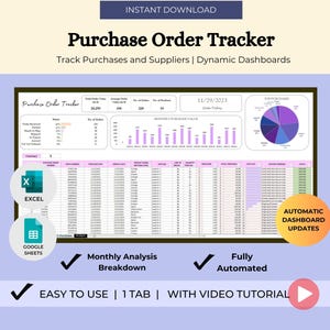 Purchase Management Excel Spreadsheet for Procurement Tracking ...