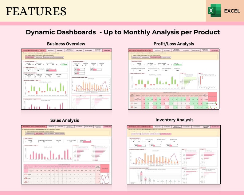 Inventory Management Excel Spreadsheet for Resellers, Sales and Profit ...