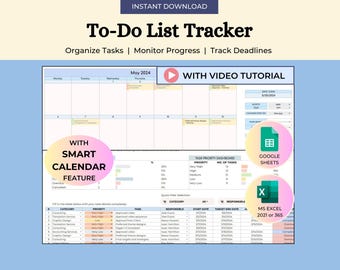 Task Priority Tracker Excel Google Eisenhower Matrix Spreadsheet to Do ...