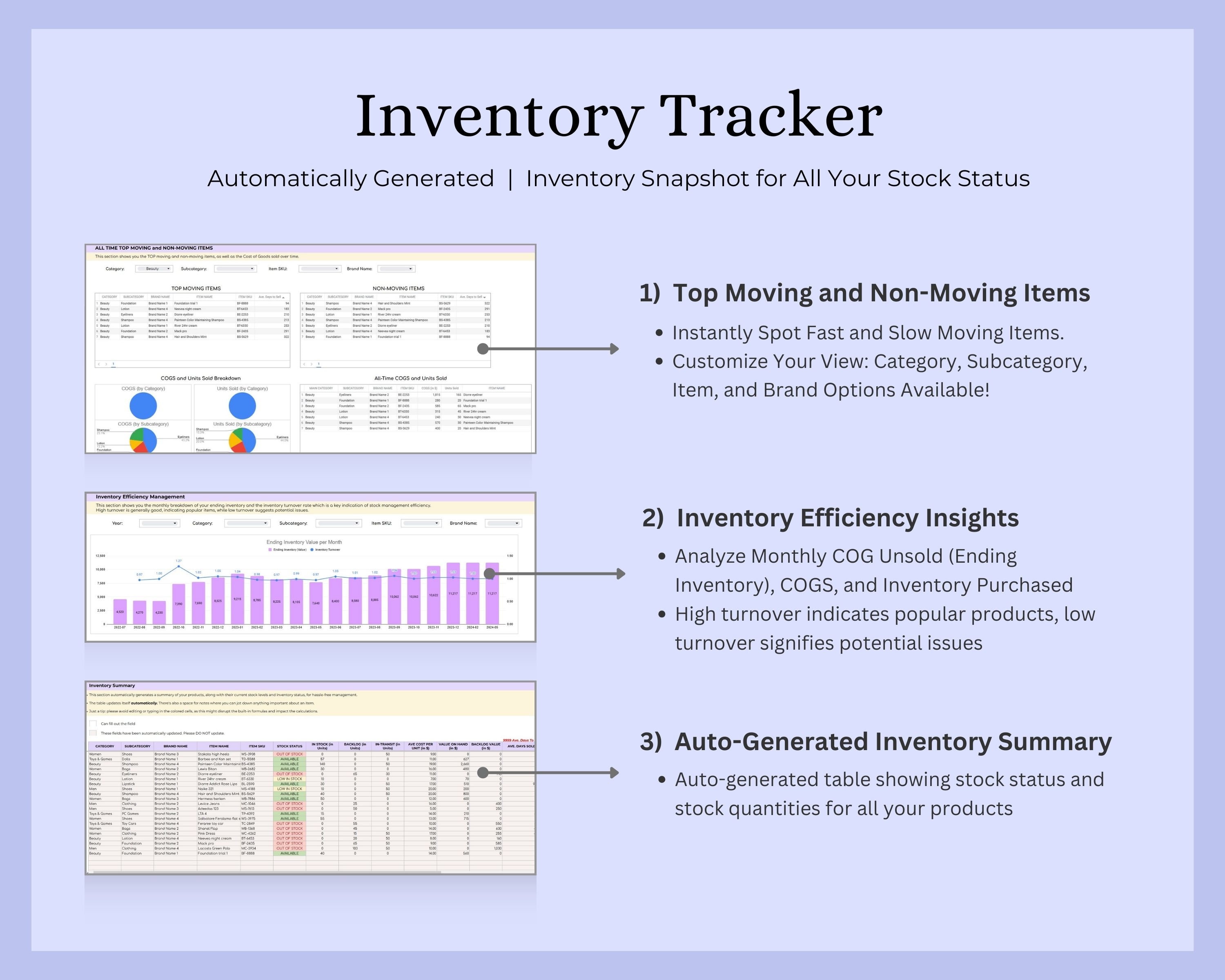 Small Business Reseller Spreadsheet, Automated Monthly Inventory ...