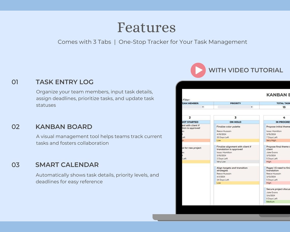 Kanban Board, Task Priority Tracker, Project Management Template ...