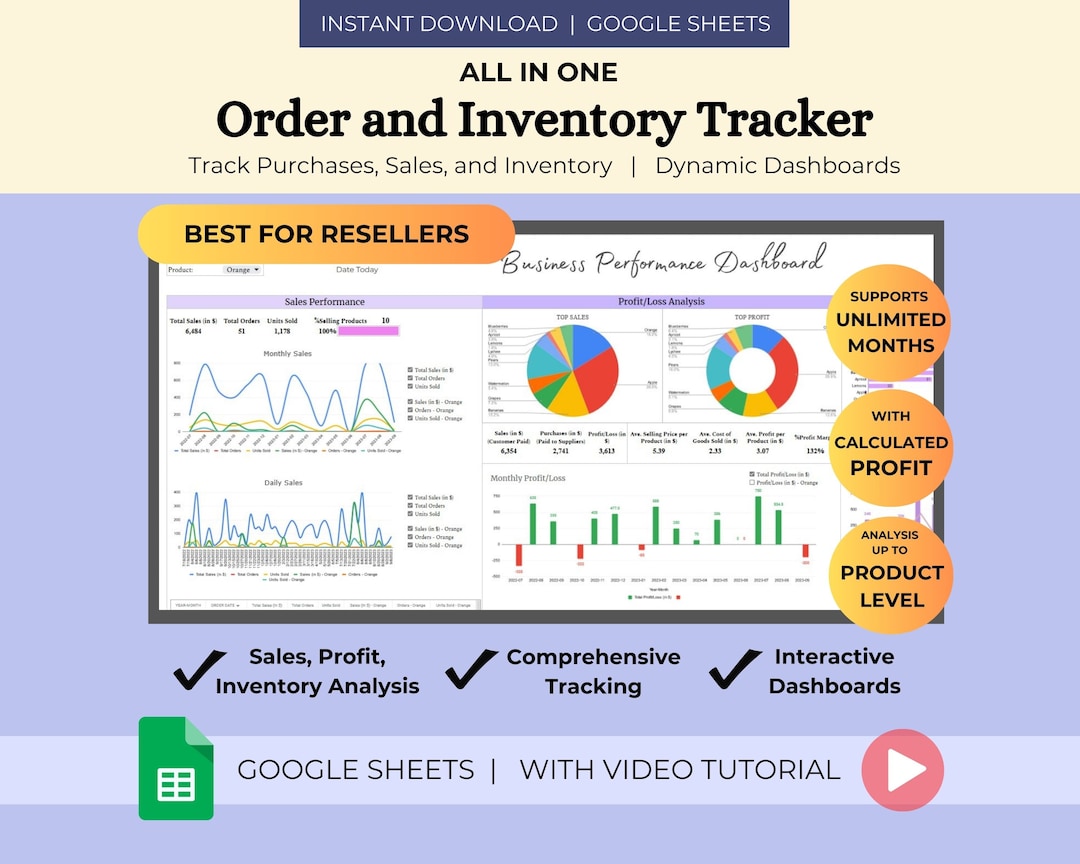 Stock Management Google Sheets Tracker, Product Inventory Control ...