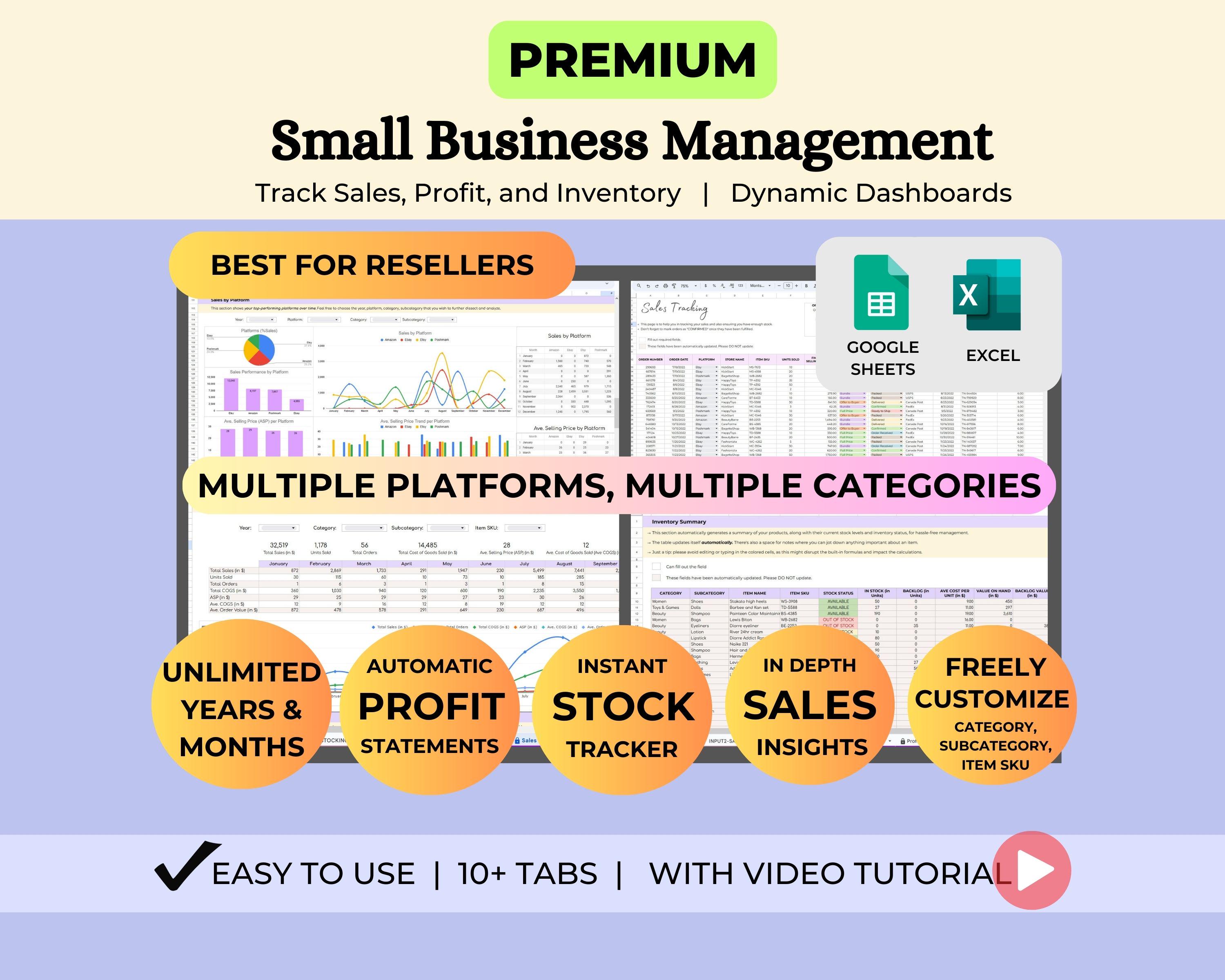 Reseller Spreadsheet Google Sheets Inventory Management Monthly Sales ...