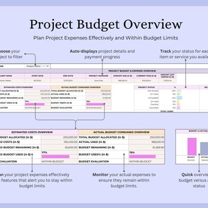 Project Budget Tracker Project Cost Tracker Excel Project Expense ...
