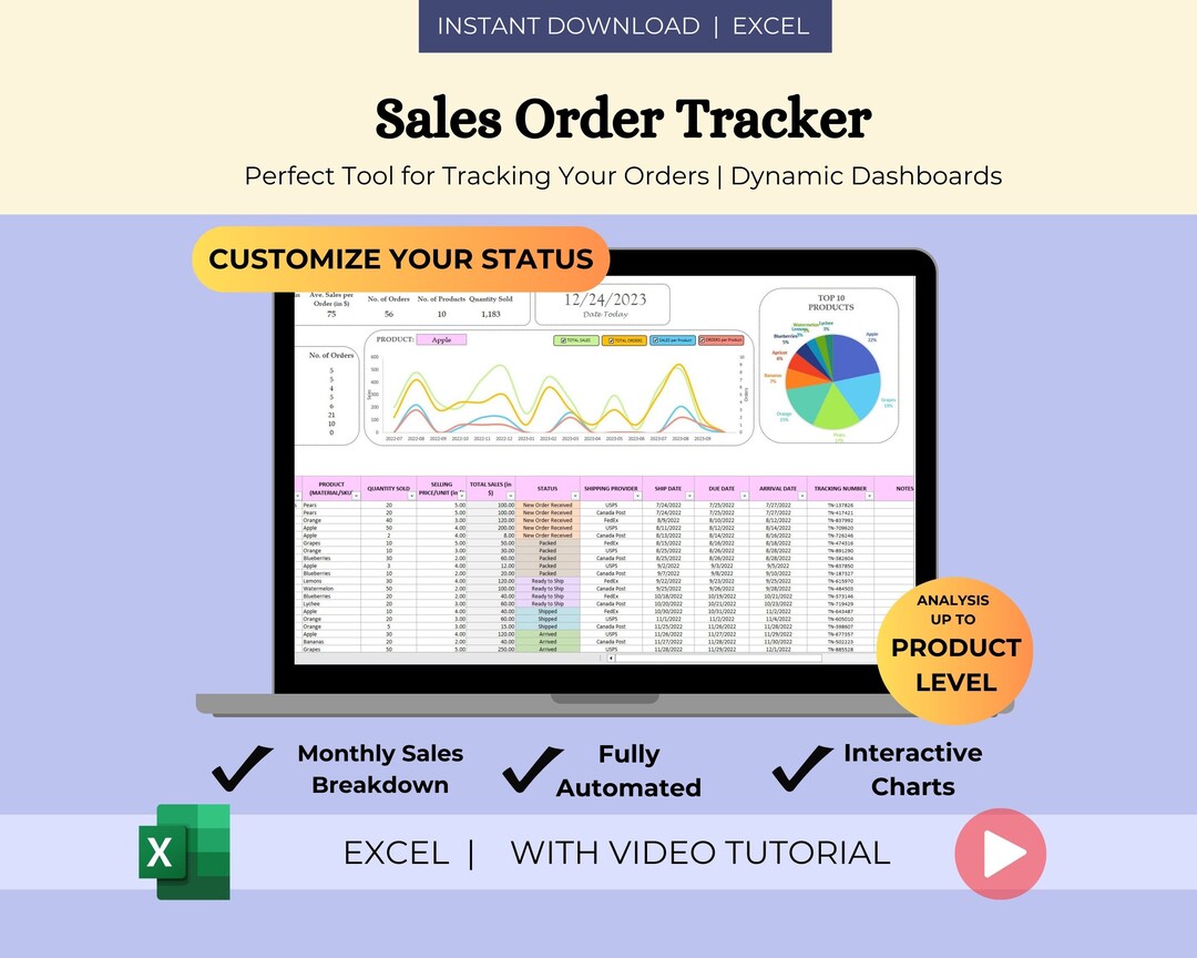 Sales Order Tracker for Small Business | Order Management Tracker ...