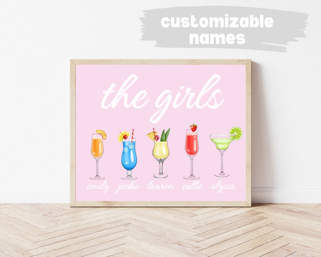 Personalized Drink Printable Custom Cocktail Alcohol Art Drink Art ...