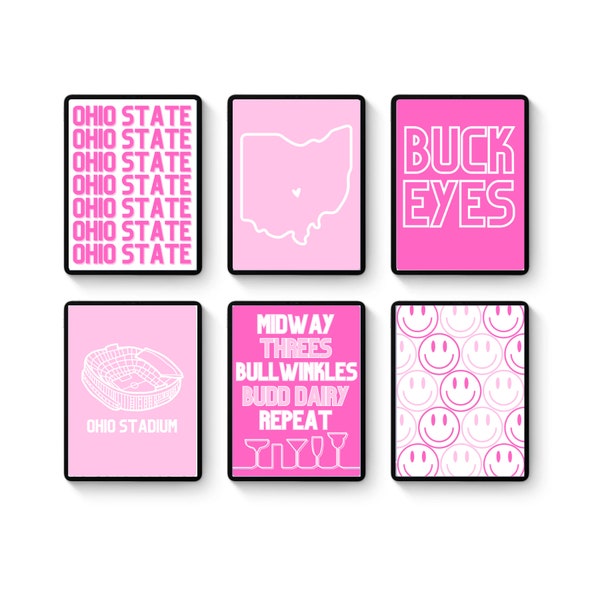 Pink Ohio State Decor Prints - Etsy