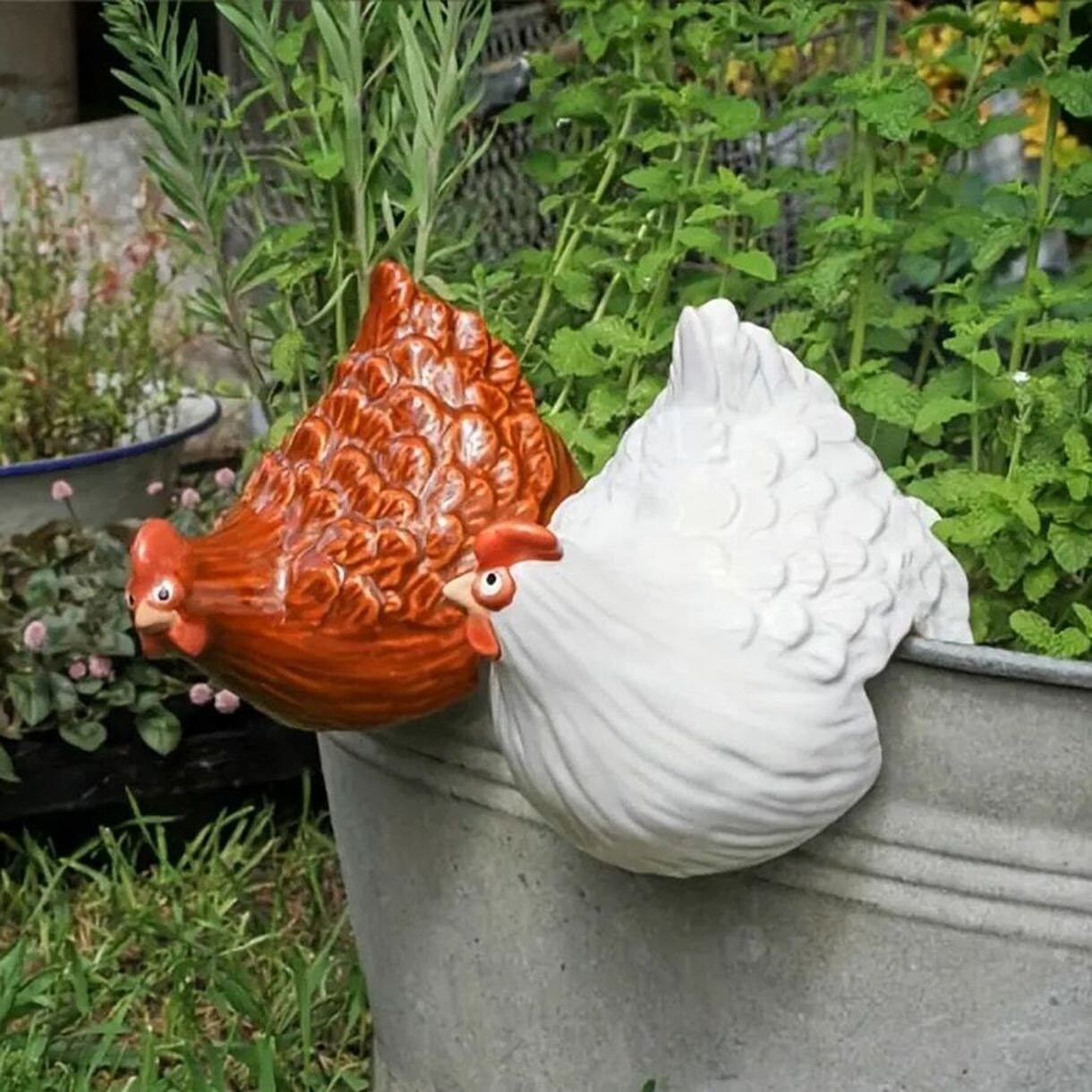 Hen Shaped Garden Decoration, Resin Chicken Shaped Craft, Decor for ...