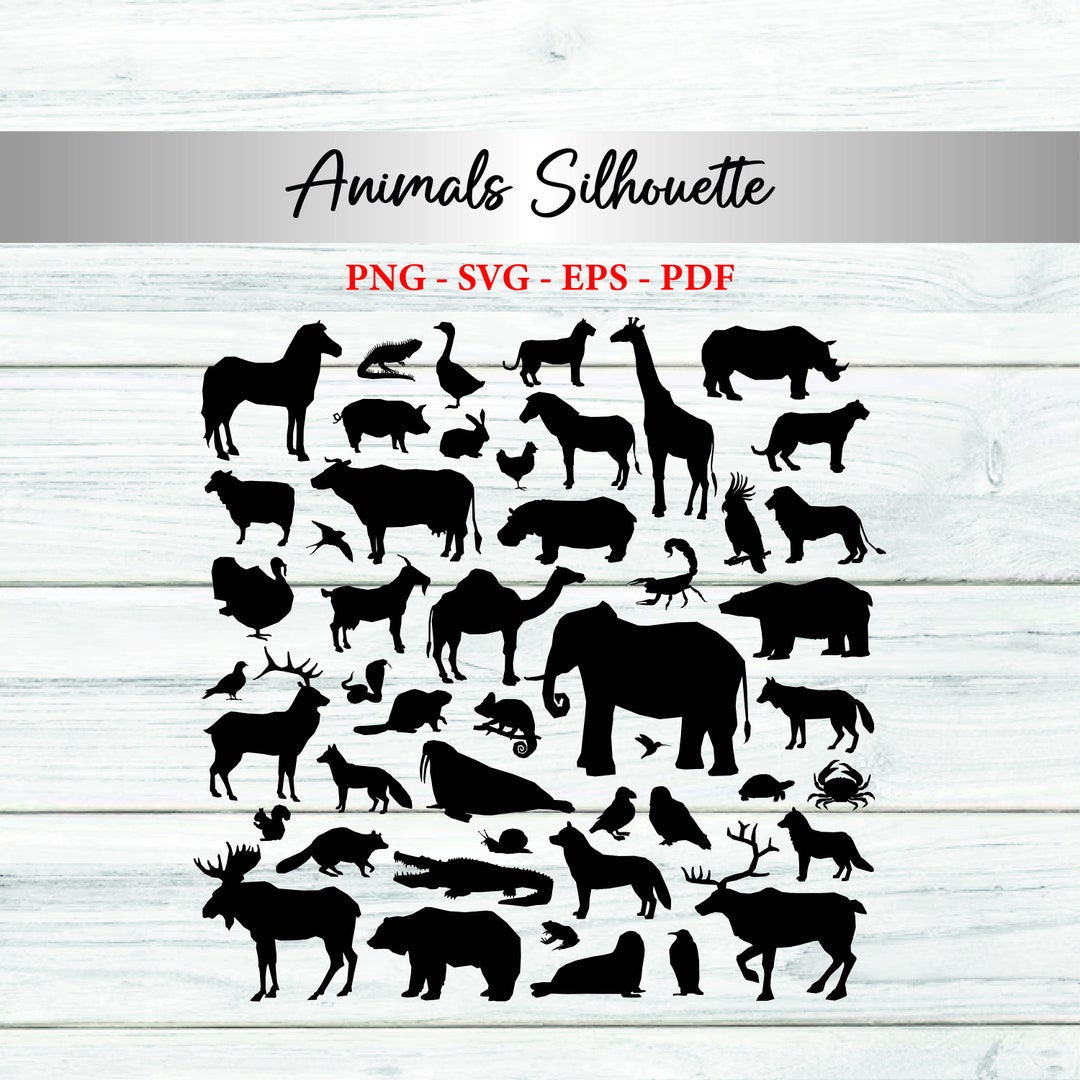 Animals Silhouette Clipart, Animal Clipart Svg, Scrapbooking Supplies ...