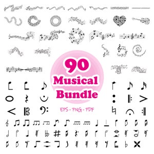 Music Note Svg, Notes Clipart, Music Bundle Svg, Music Notes Vector ...