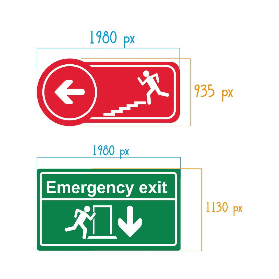 8 Emergency Exit Signs | Fire Exit Sign | Exit Sign | Fire Emergency ...