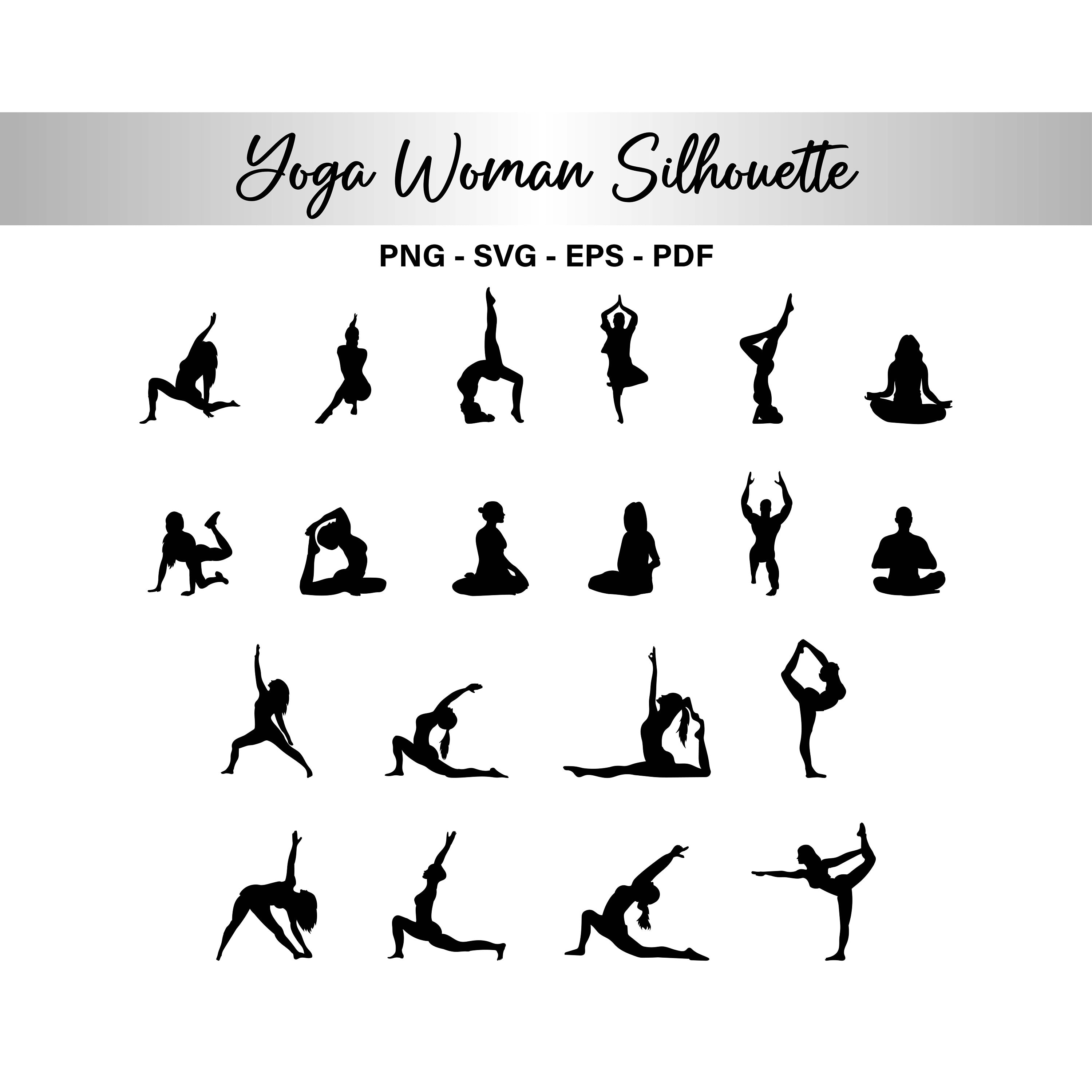 Yoga Svg, Yoga Pose Svg,woman Silhouette Clipart,woman Yoga Svg ...