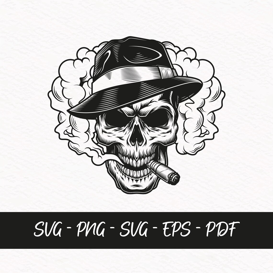 Skull T-shirt Design Svg, Skull Svg, Skull Tattoo, Smokey Skull Svg ...
