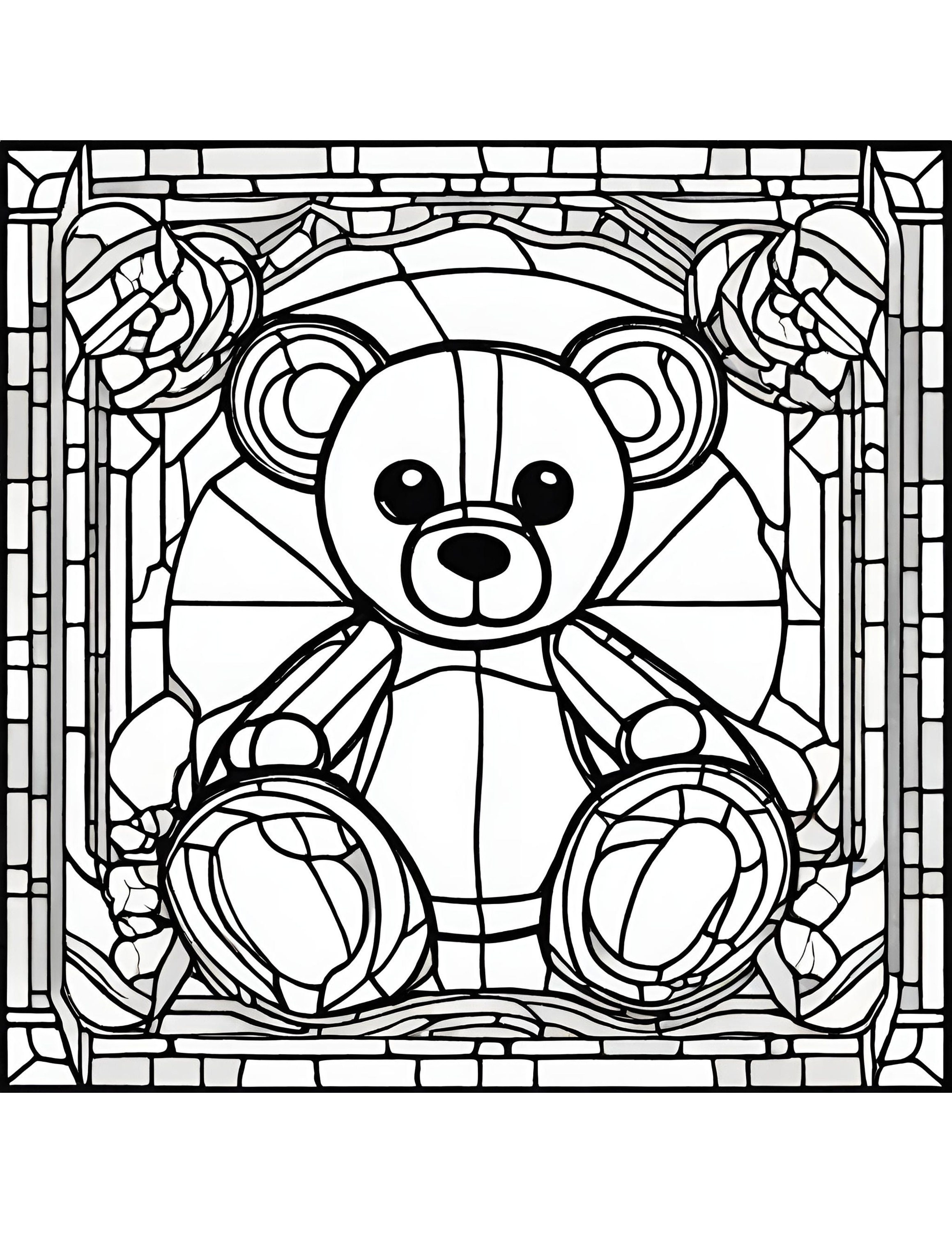 20 Christmas Stained Glass Coloring Pages. Digital Jpg Printable Pages ...