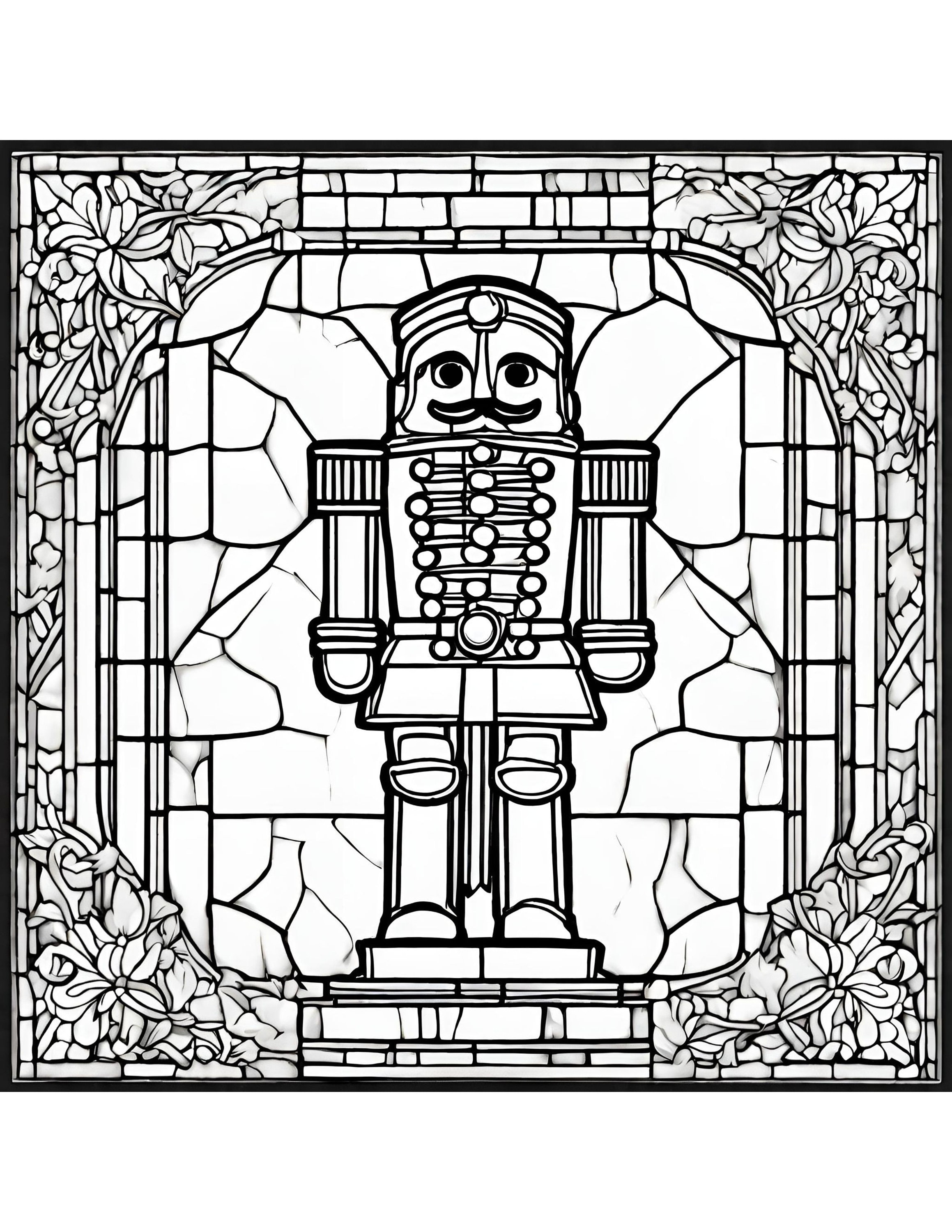 20 Christmas Stained Glass Coloring Pages. Digital Jpg Printable Pages ...