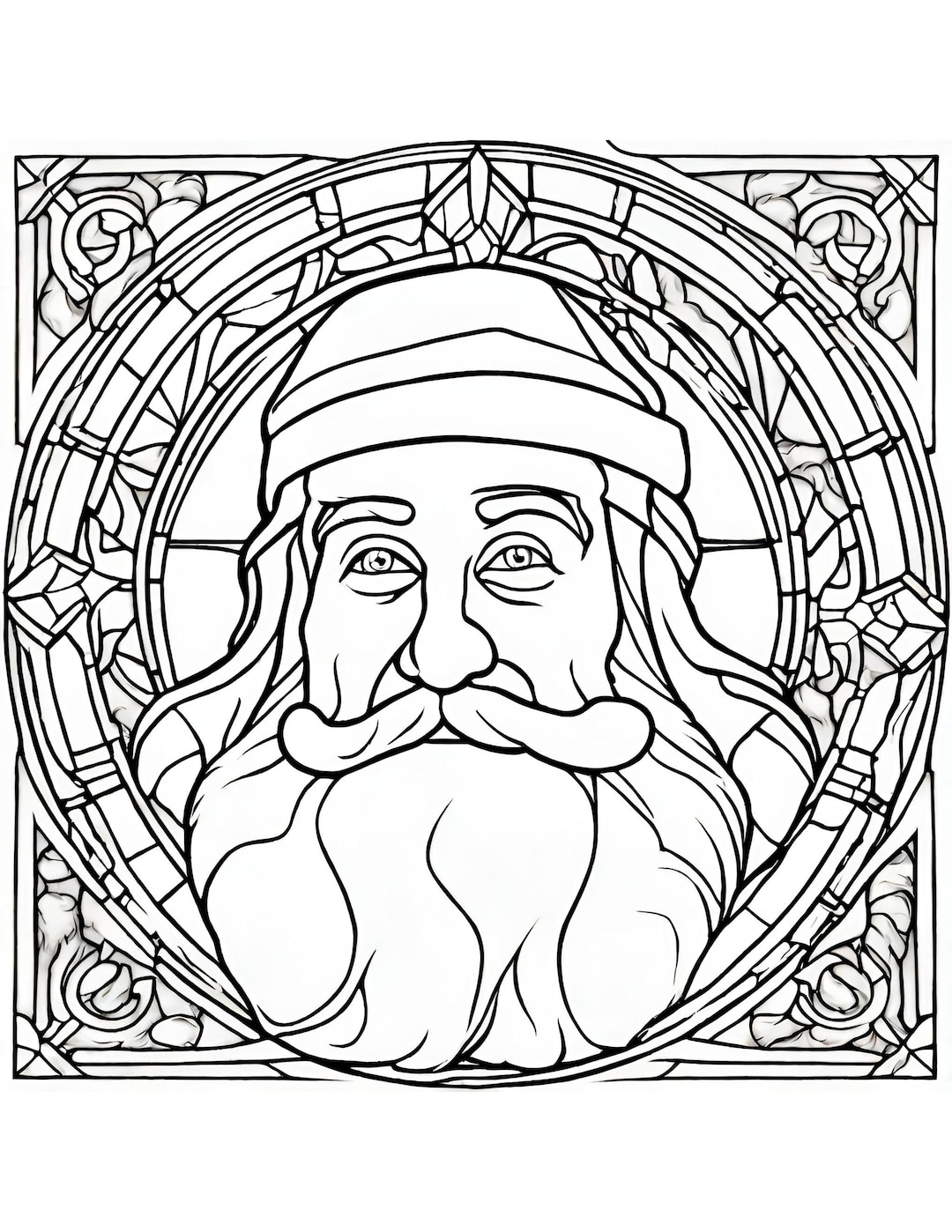20 Christmas Stained Glass Coloring Pages. Digital Jpg Printable Pages ...