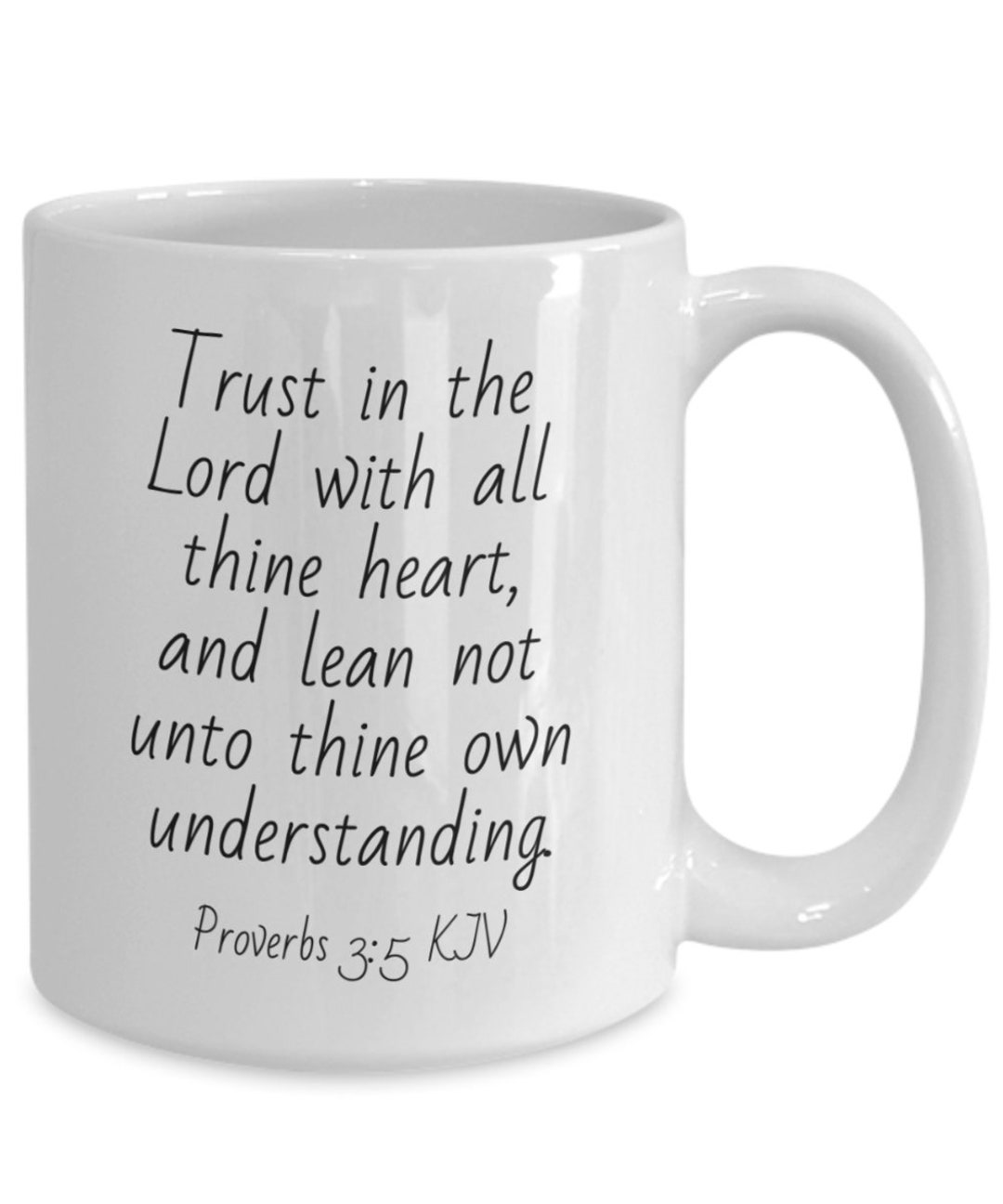 Bible Verse Mug, Proverbs 3:5 KJV, Trust God, Faith Gift, Inspirational ...