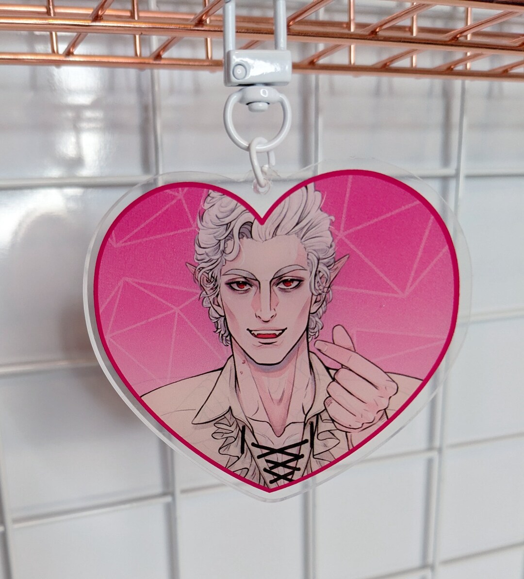 Baldurs Gate 3 Astarion Heart Shape Acrylic Keychain - Etsy