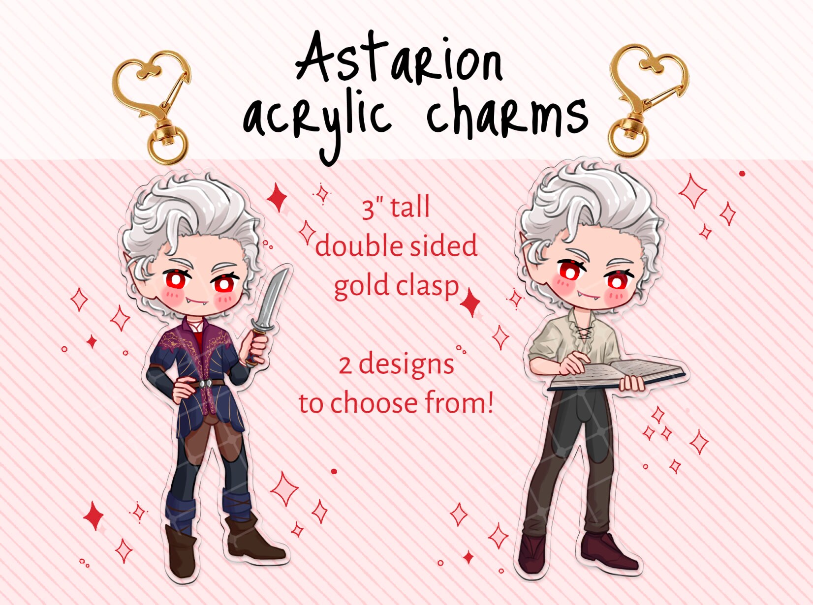 Baldurs Gate 3 Astarion Chibi Acrylic Keychains - Etsy Australia