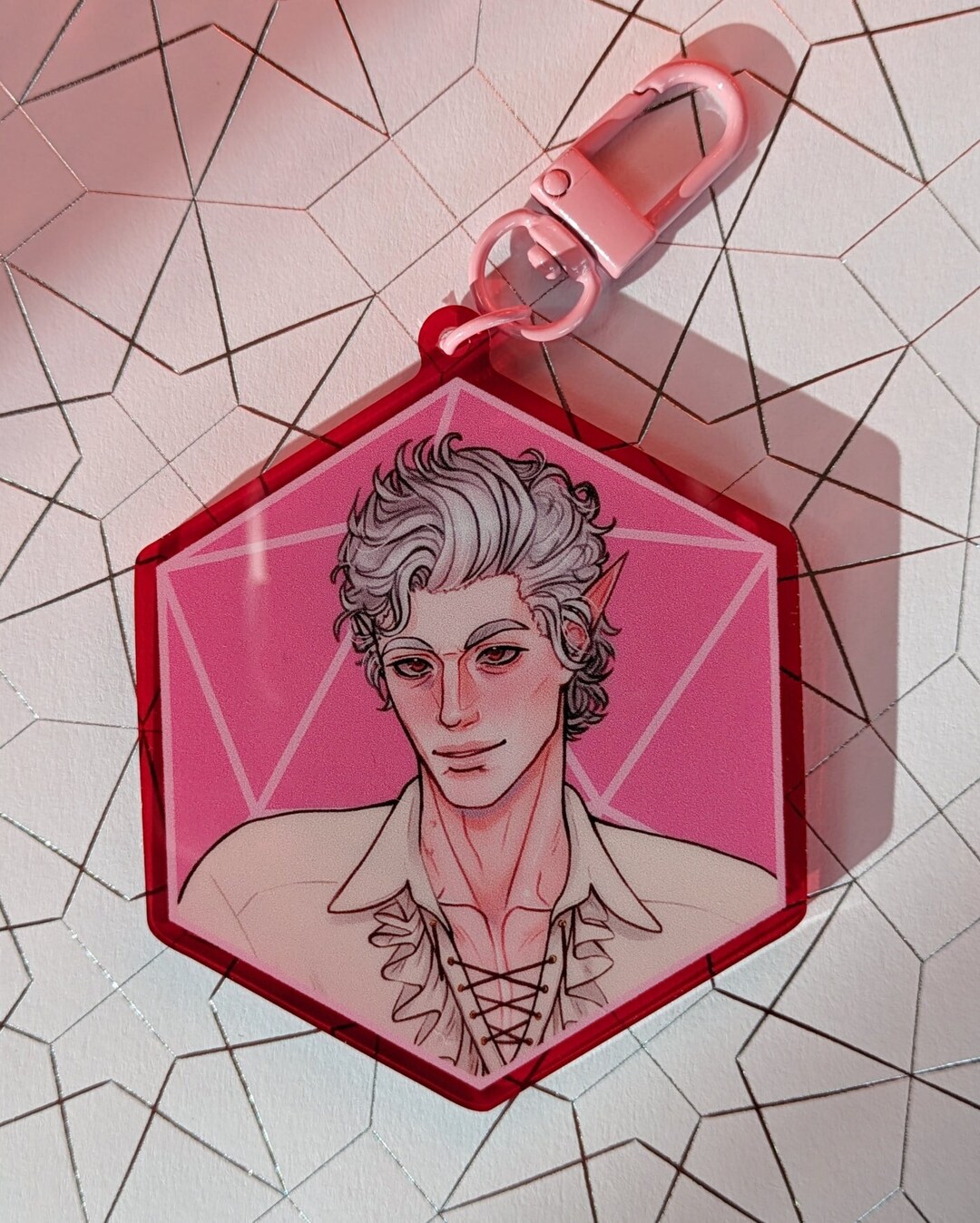 Baldur's Gate 3 Astarion Dice Red Acrylic Keychain - Etsy
