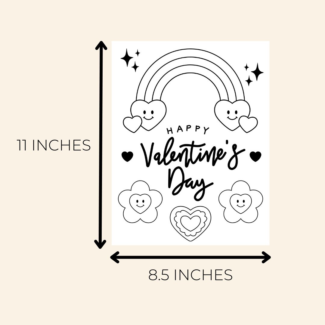 Retro Valentines Coloring Pages Pack, Five Pack of Coloring Sheets ...