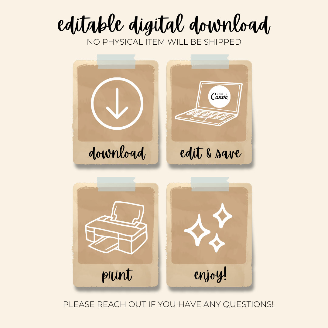 Kids Minimalist Daily Checklist Printable, Editable Chore Chart, Daily ...