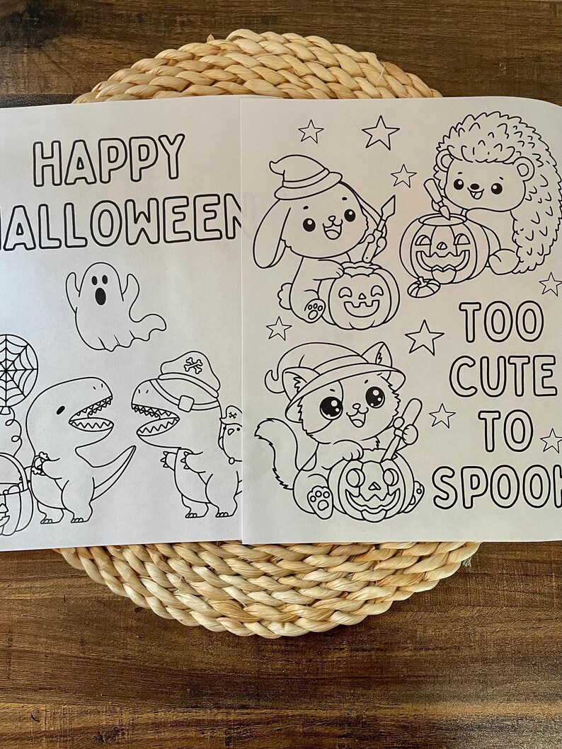 Halloween Coloring Pages Pack, Five Pack of Halloween Coloring Sheets ...
