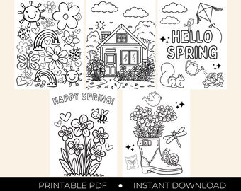 Summer Coloring Pages Pack, Five Pack of Summer Coloring Sheets, Summer ...