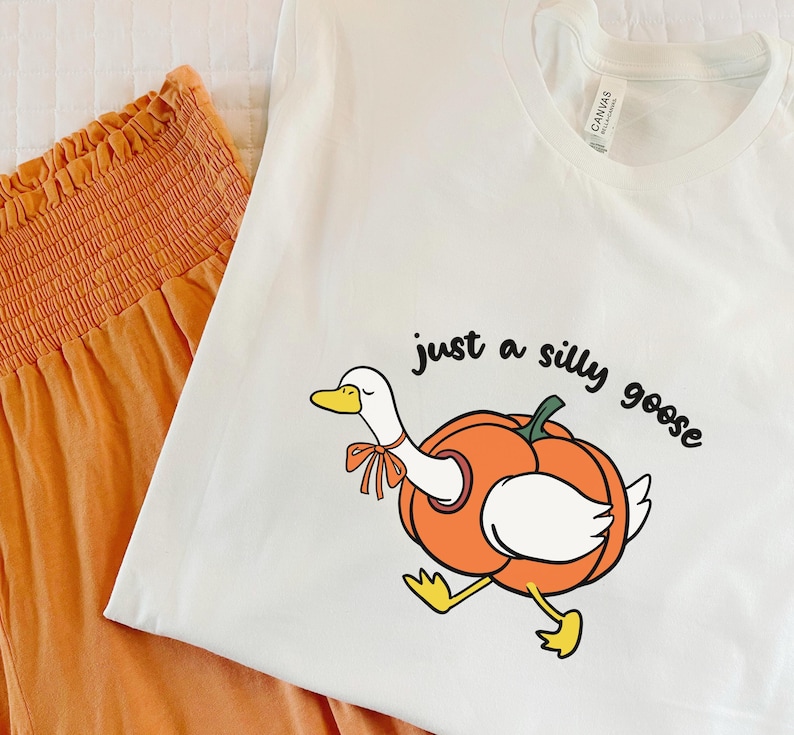 Silly Goose Pumpkin PNG, Fall Halloween Sublimation Design (digital ...