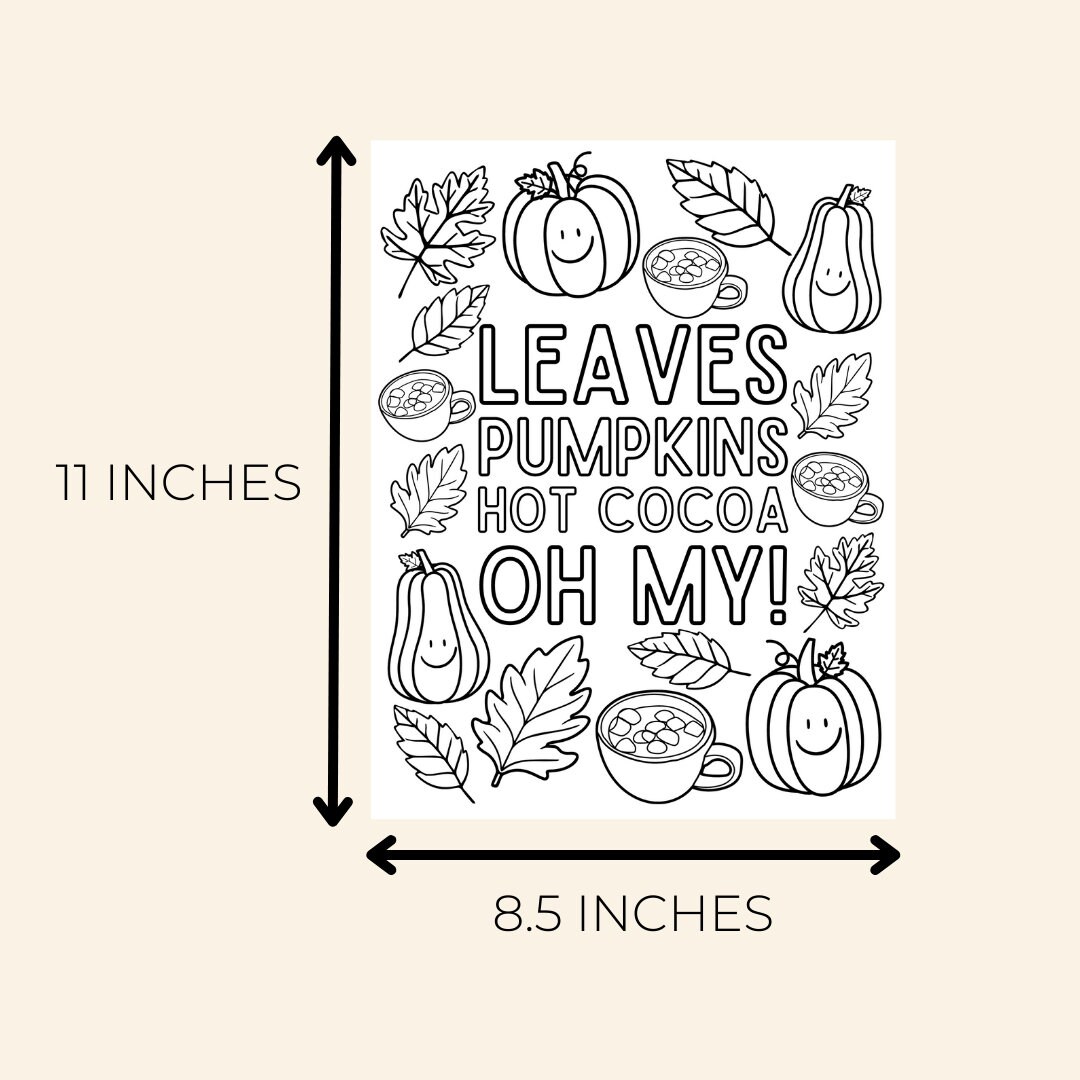 Fall Coloring Pages Pack, Five Pack of Coloring Sheets, Fall Coloring ...