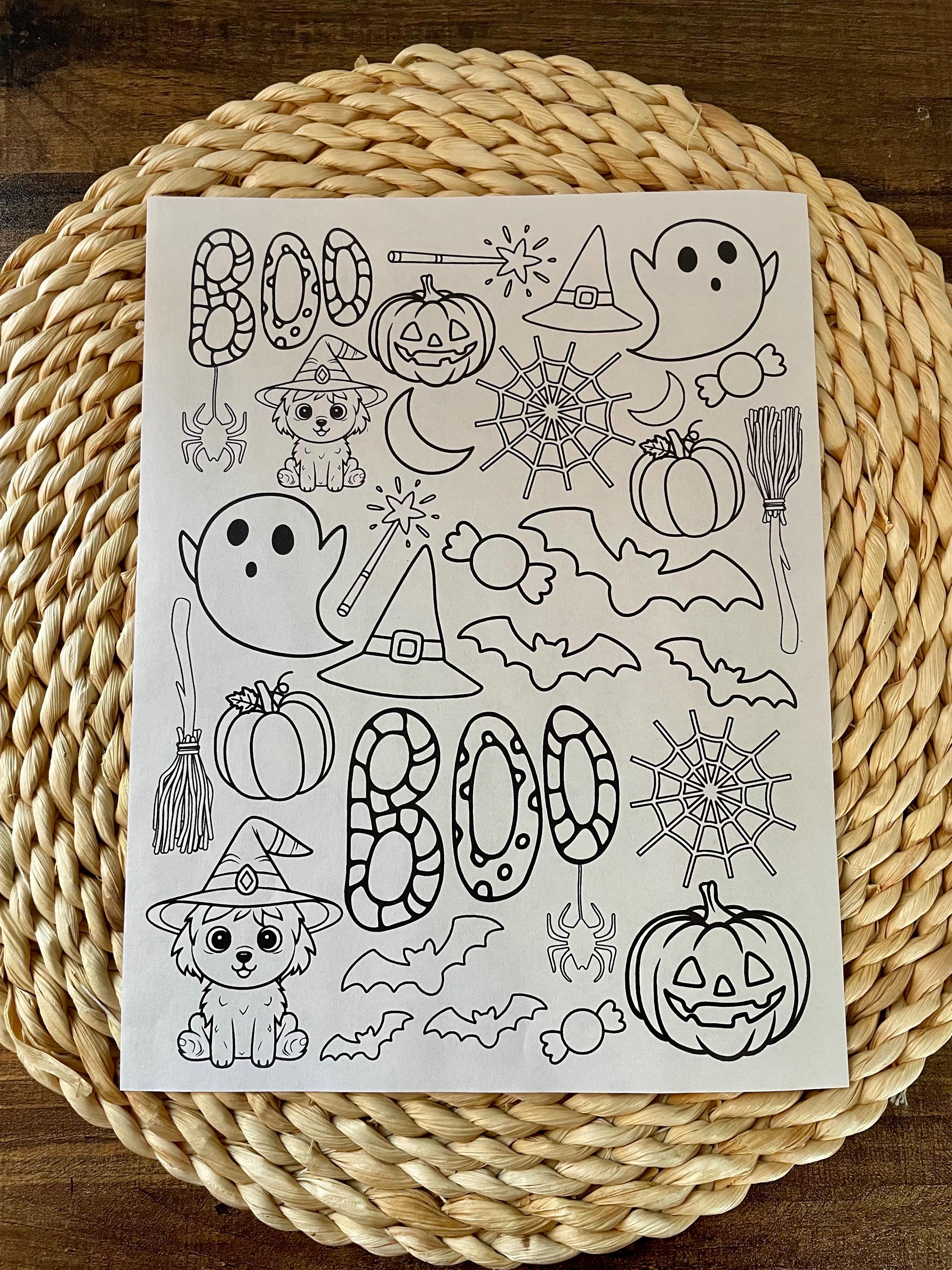 Halloween Coloring Pages Pack, Five Pack of Halloween Coloring Sheets ...