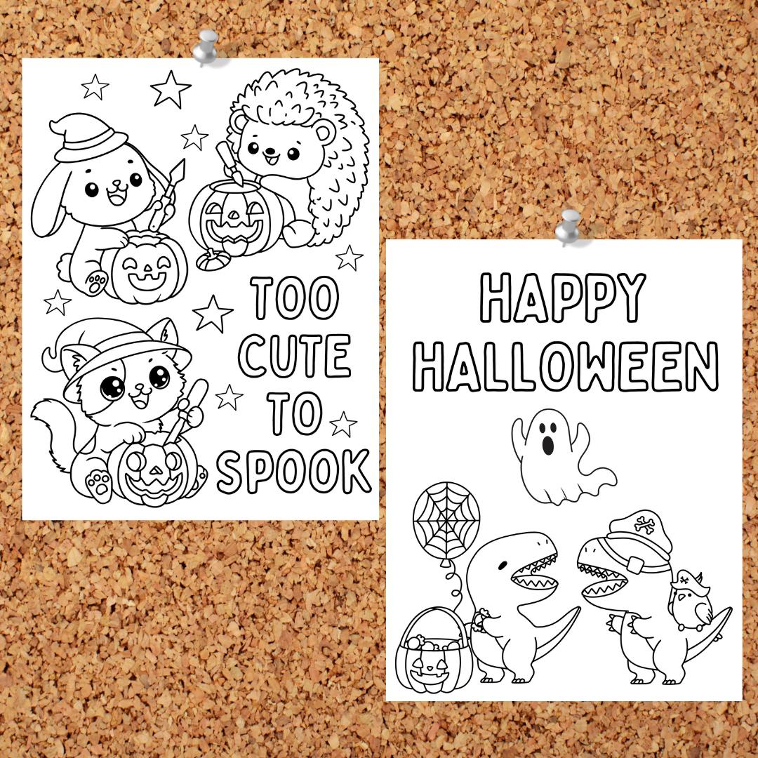 Halloween Coloring Pages Pack, Five Pack of Halloween Coloring Sheets ...