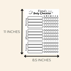 Daily Checklist Printable, Editable Kids Chore Chart, Daily Routine ...
