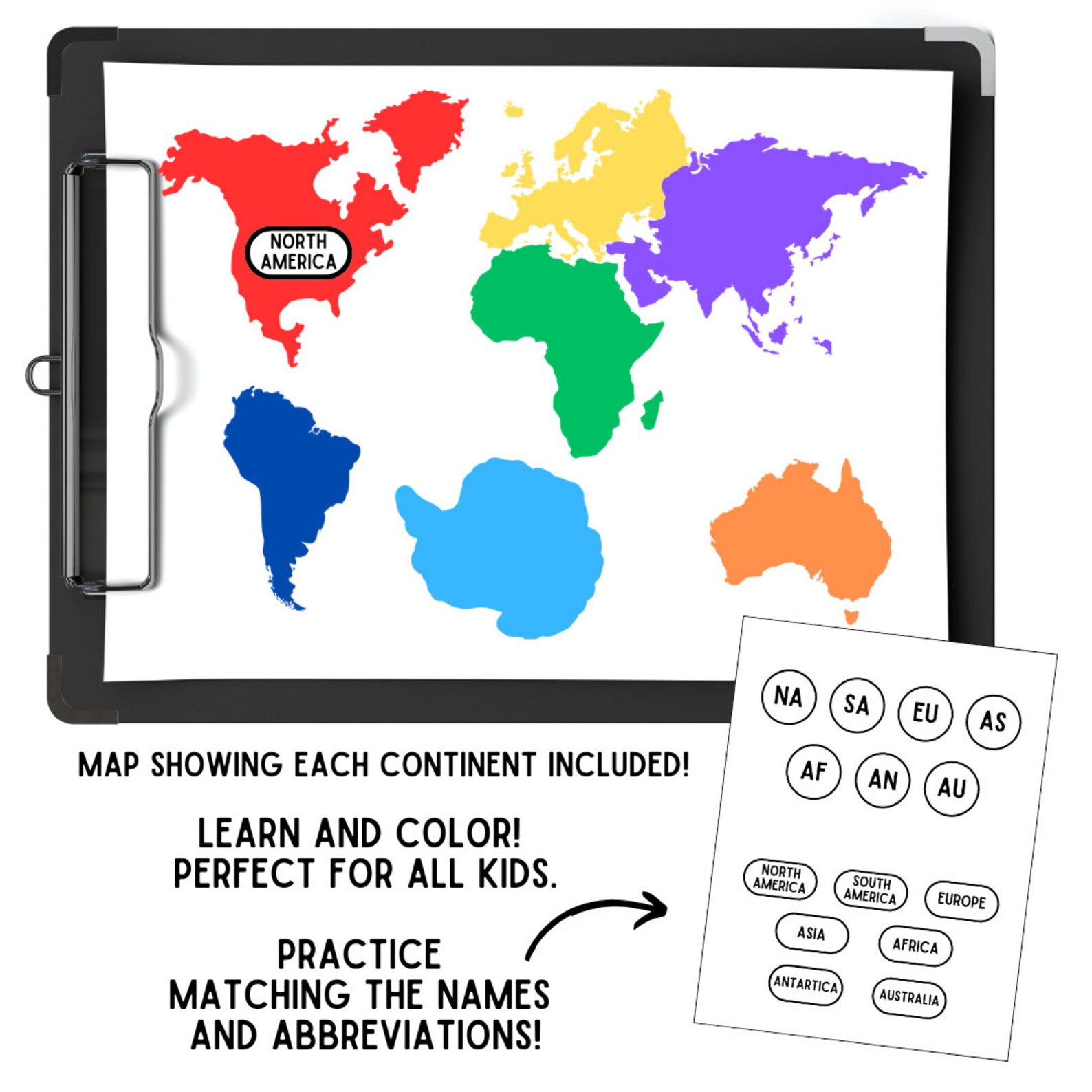 Animals of the Continents Coloring Pages, Homeschool Study (digital ...