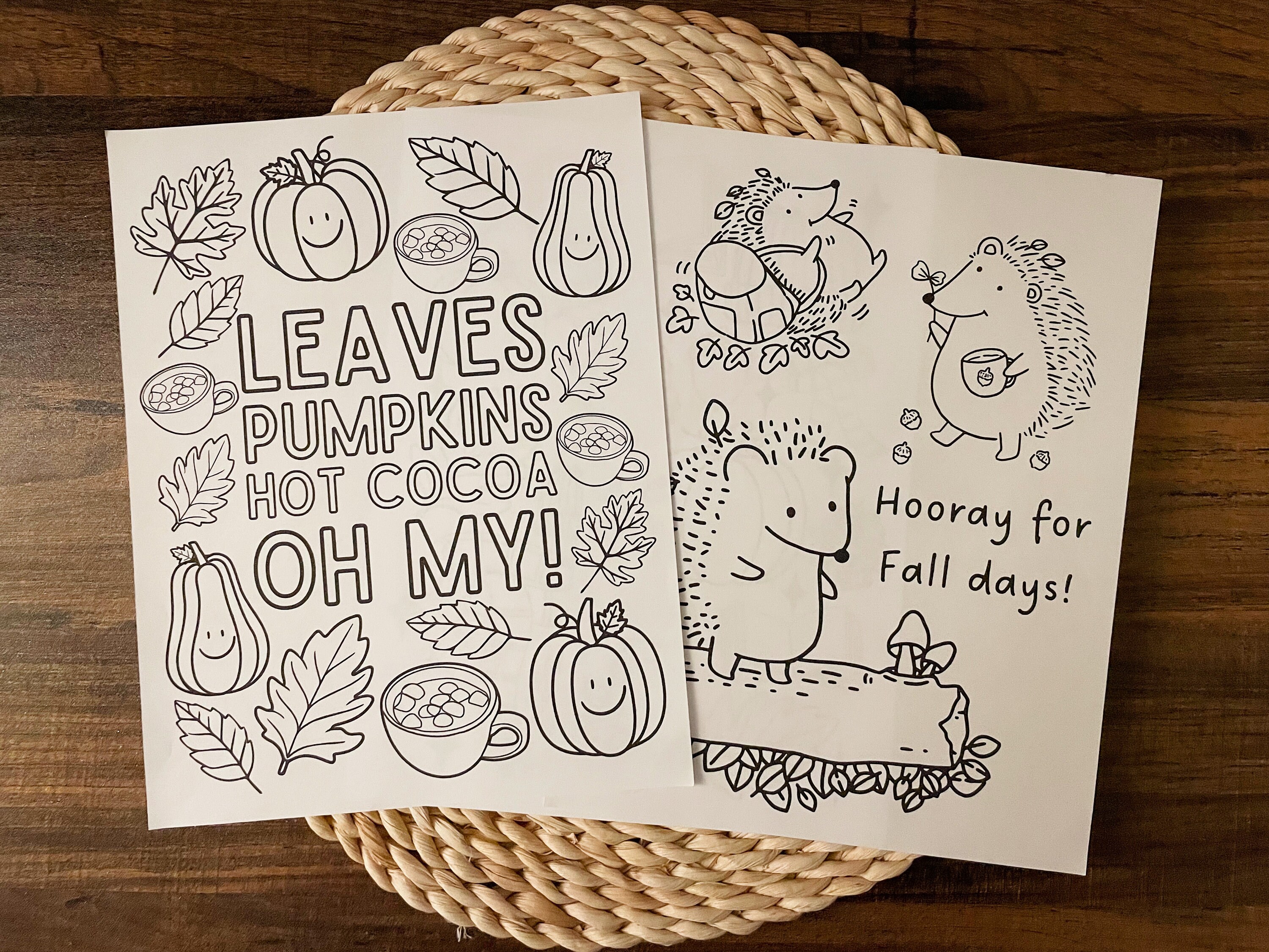 Fall Coloring Pages Pack, Five Pack of Coloring Sheets, Fall Coloring ...