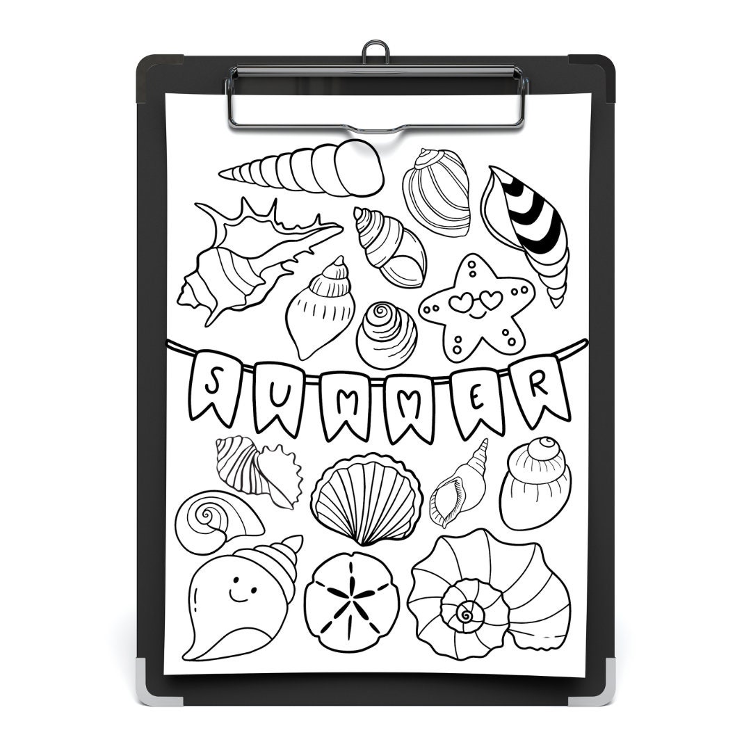 Summer Coloring Pages Pack, Five Pack of Summer Coloring Sheets, Summer ...