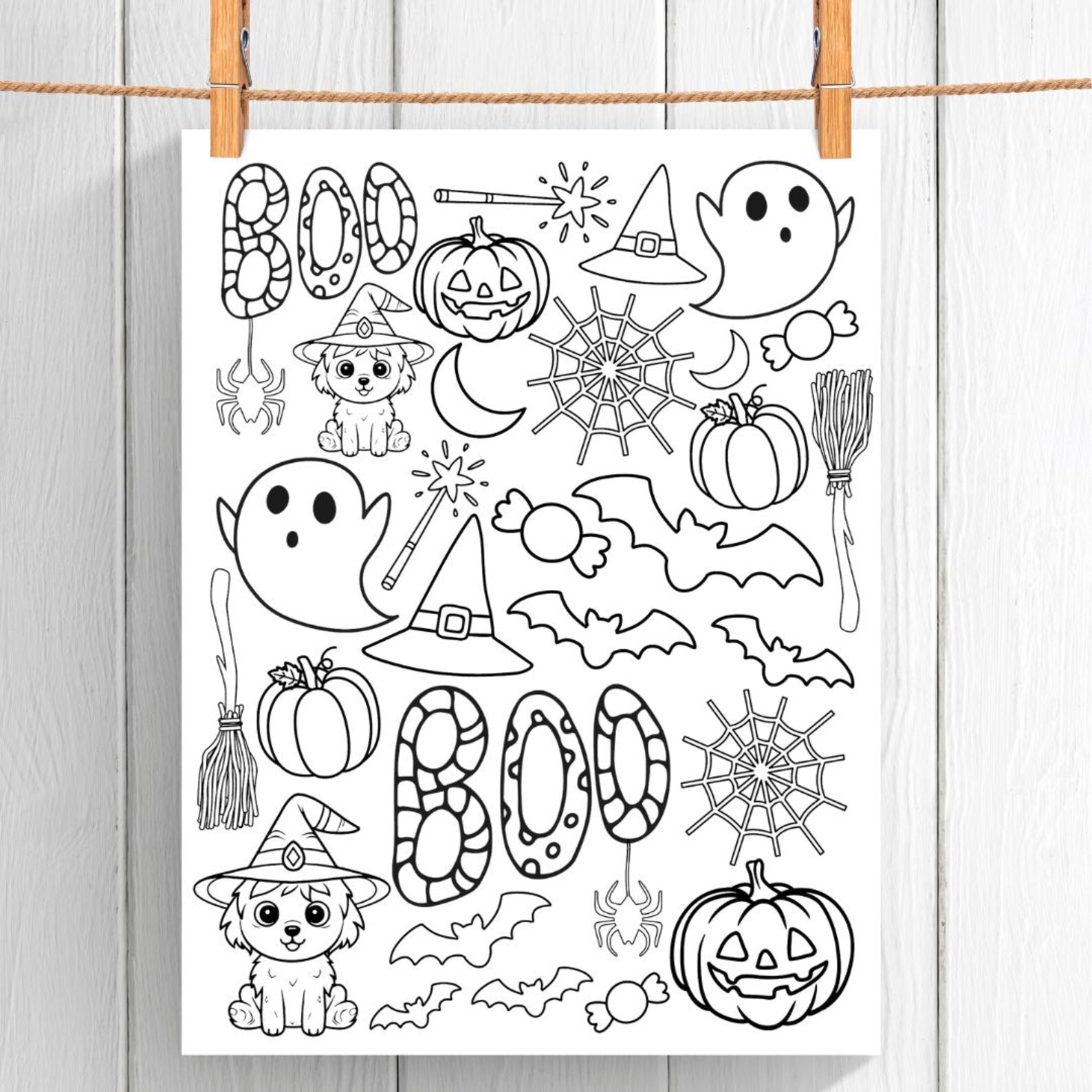 Halloween Coloring Pages Pack, Five Pack of Halloween Coloring Sheets ...