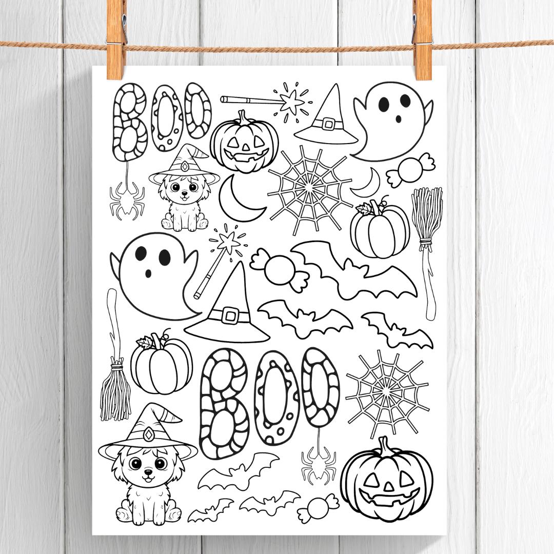 Halloween Coloring Pages Pack, Five Pack of Halloween Coloring Sheets ...